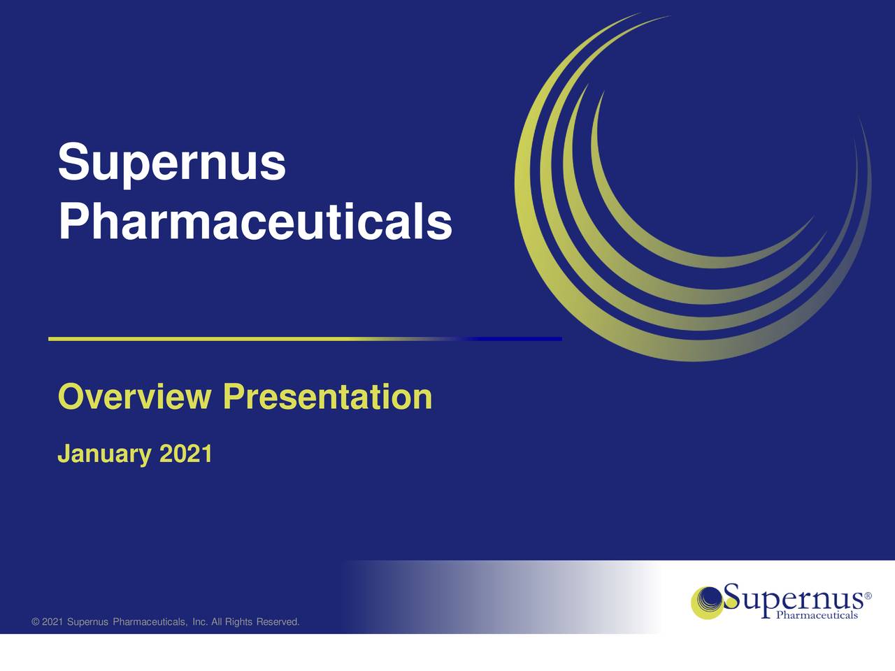 Supernus Pharmaceuticals (SUPN) Investor Presentation - Slideshow ...