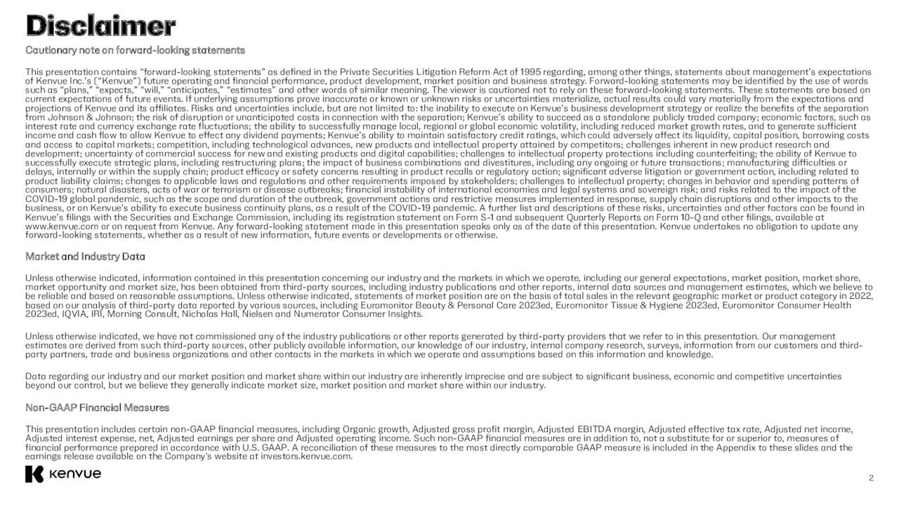 Kenvue Inc 2023 Q2 Results Earnings Call Presentation Nyse Kvue