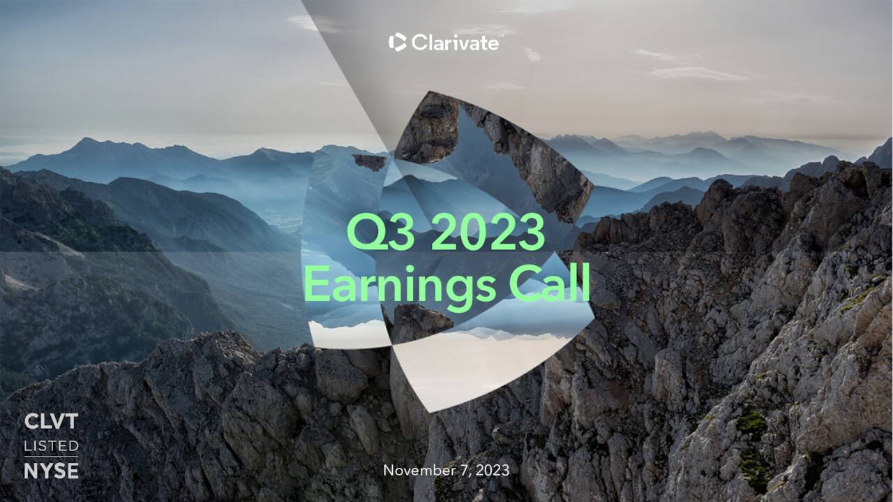Clarivate Plc 2023 Q3 - Results - Earnings Call Presentation (NYSE:CLVT) | Seeking Alpha
