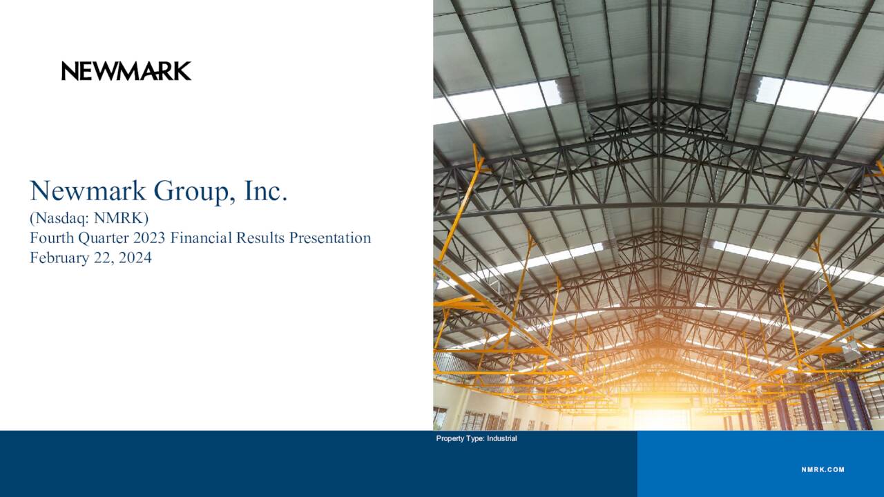 Newmark Group, Inc. 2023 Q4 - Results - Earnings Call Presentation (NASDAQ:NMRK) | Seeking Alpha