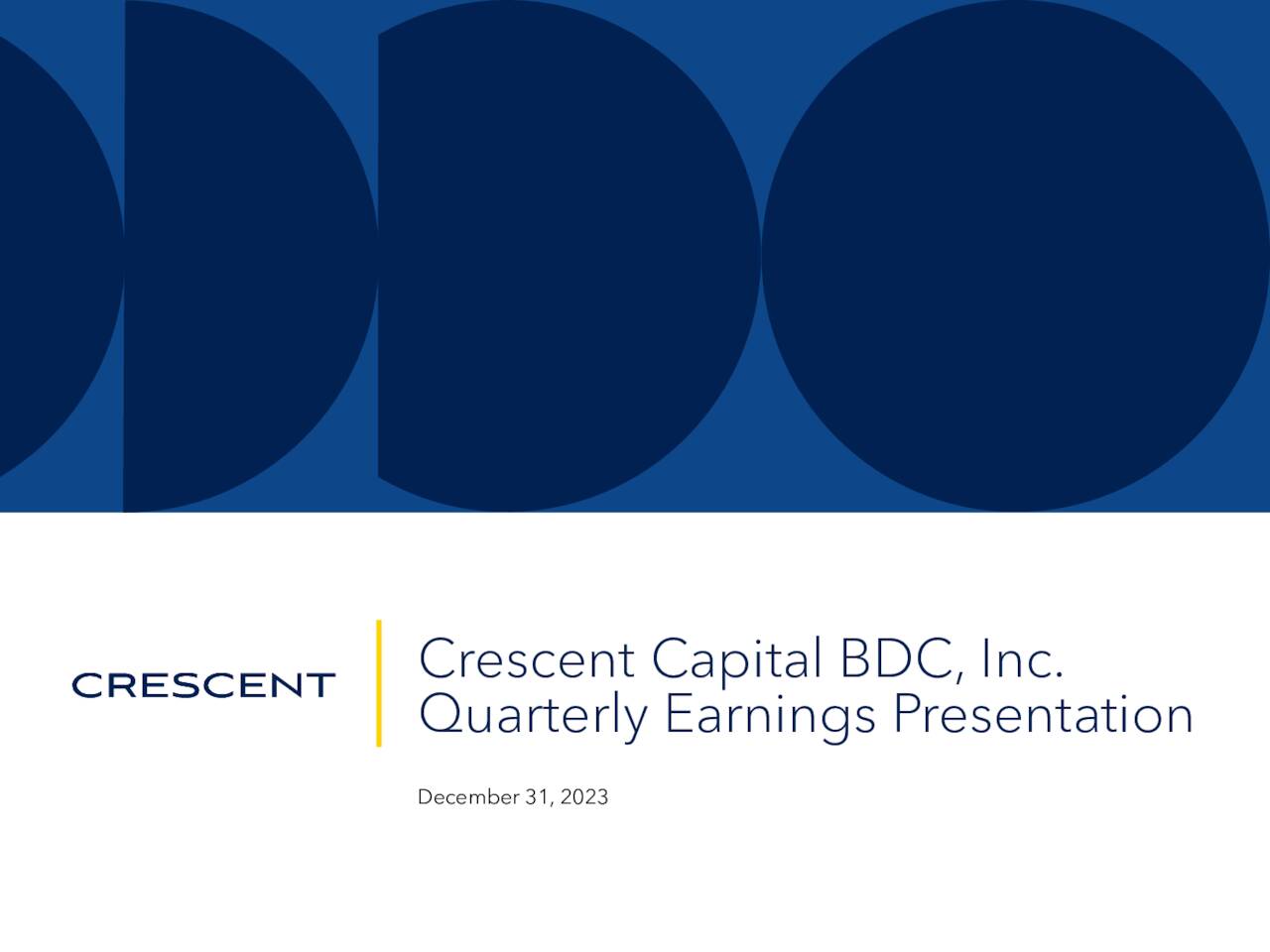 Crescent Capital BDC, Inc. 2023 Q4 - Results - Earnings Call Presentation (NASDAQ:CCAP ...