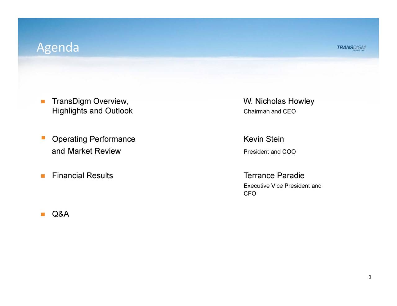 TransDigm Group Incorporated 2017 Q3 - Results - Earnings Call Slides ...