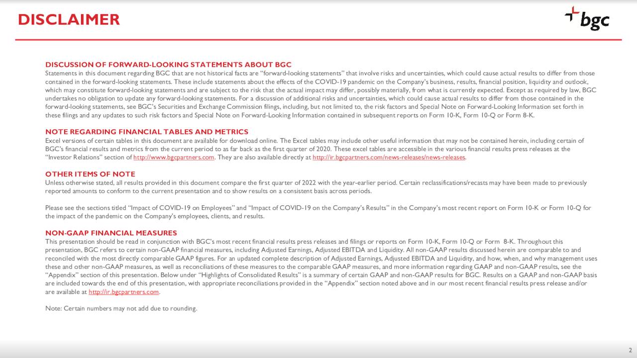 BGC Partners, Inc. 2022 Q1 - Results - Earnings Call Presentation (NASDAQ:BGC) | Seeking Alpha