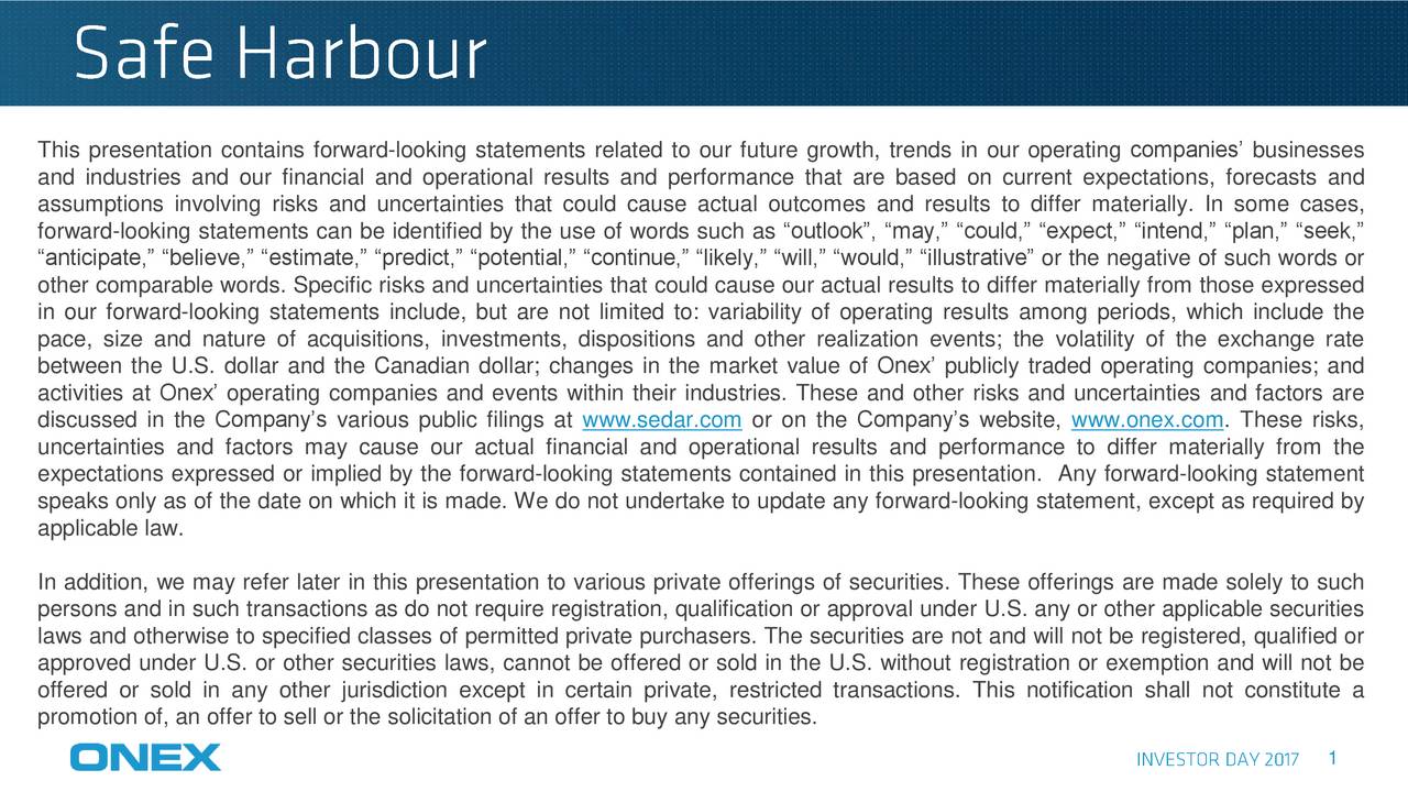 Onex Corporation (ONEXF) Investor Presentation - Slideshow (OTCMKTS ...