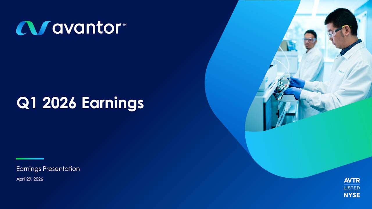 Avantor, Inc. 2026 Q1 - Results - Earnings Call Presentation (NYSE:AVTR ...