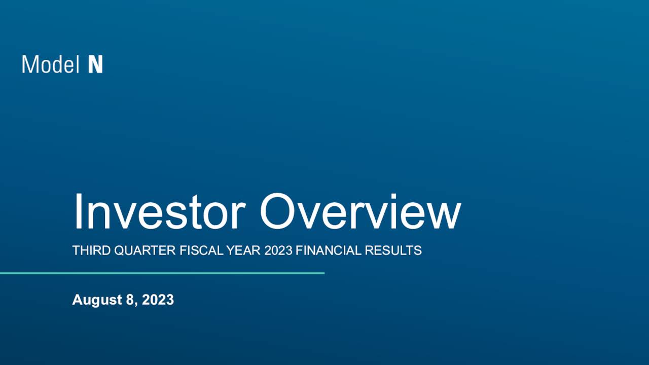 Model N, Inc. 2023 Q3 - Results - Earnings Call Presentation (NYSE:MODN ...