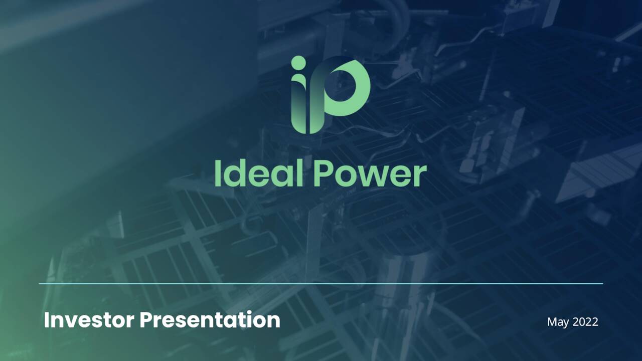 Ideal Power (IPWR) Investor Presentation - Slideshow (NASDAQ:IPWR ...