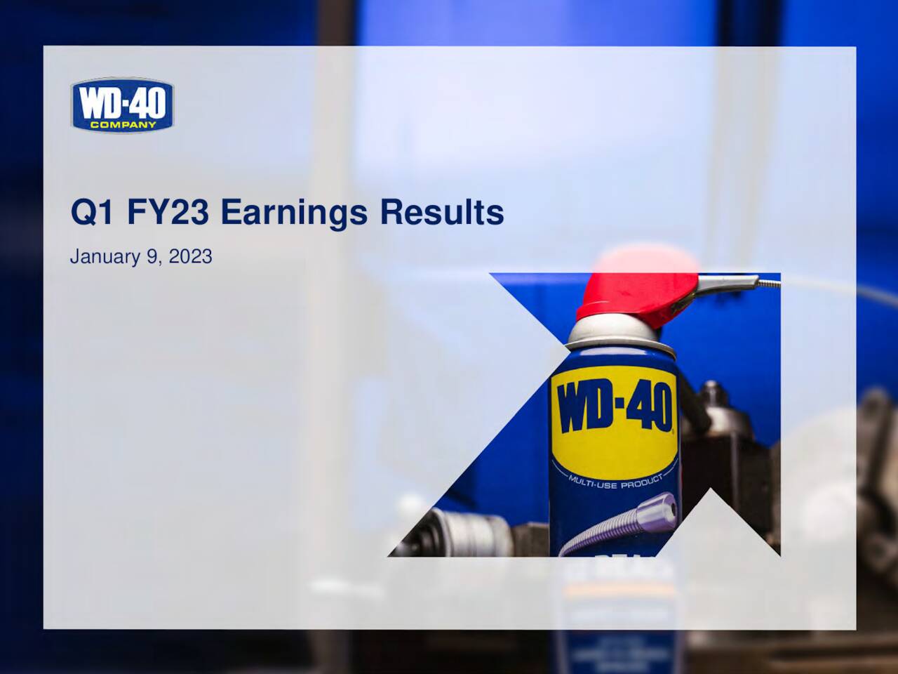 WD-40 Company 2023 Q1 - Results - Earnings Call Presentation (NASDAQ:WDFC) | Seeking Alpha