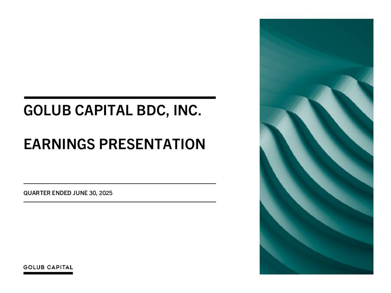 Golub Capital BDC 2025 Q3 - Results - Earnings Call Presentation (NASDAQ:GBDC) | Seeking Alpha