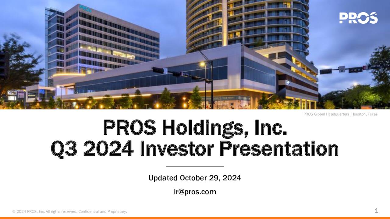 PROS Holdings, Inc. 2024 Q3 - Results - Earnings Call Presentation ...