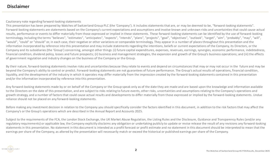 Watches of Switzerland Group PLC 2026 Q2 - Results - Earnings Call ...