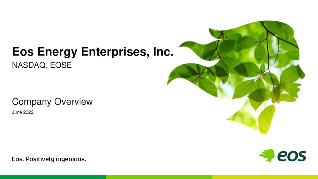 Eos Energy Enterprises (EOSE) presents at Evercore ISI Global Clean ...