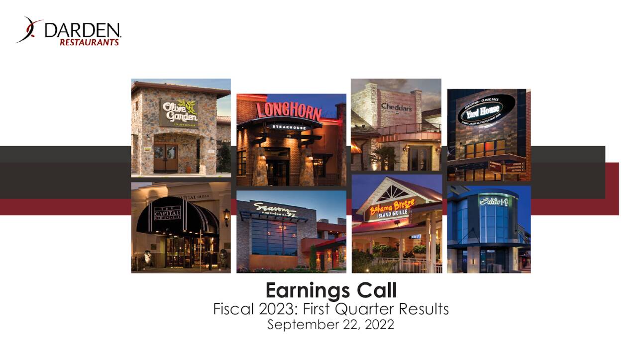 Darden Restaurants, Inc. 2023 Q1 - Results - Earnings Call Presentation ...