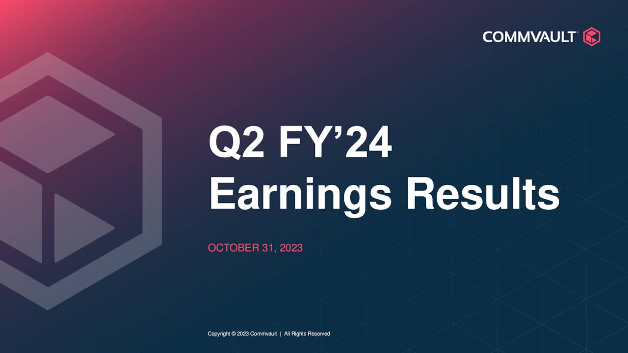 Commvault Systems, Inc. 2024 Q2 - Results - Earnings Call Presentation ...