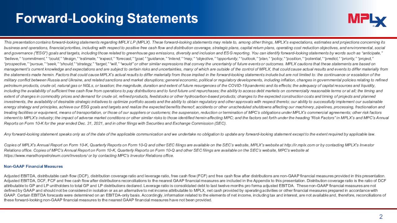 MPLX LP 2022 Q2 - Results - Earnings Call Presentation (NYSE:MPLX ...