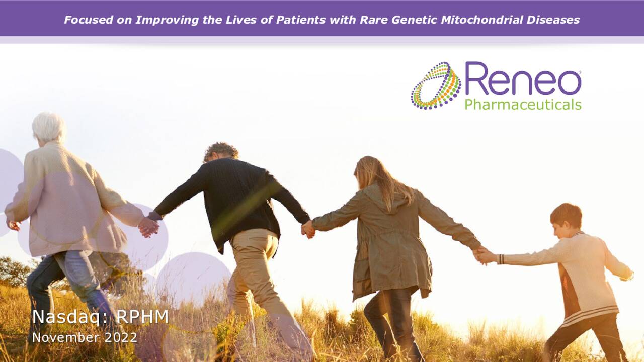 Reneo Pharmaceuticals (RPHM) Investor Presentation - Slideshow (NASDAQ ...