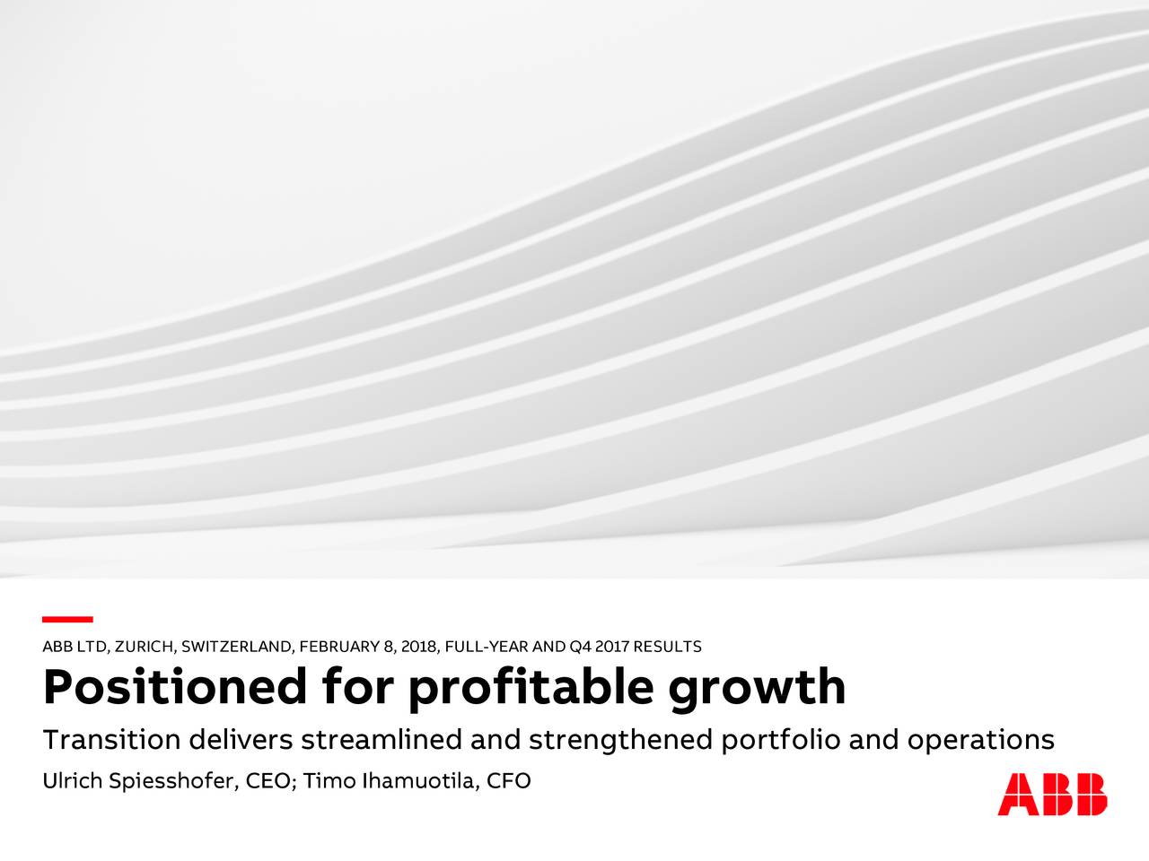 ABB LTD. 2017 Q4 - Results - Earnings Call Slides (OTCMKTS:ABBNY) | Seeking Alpha