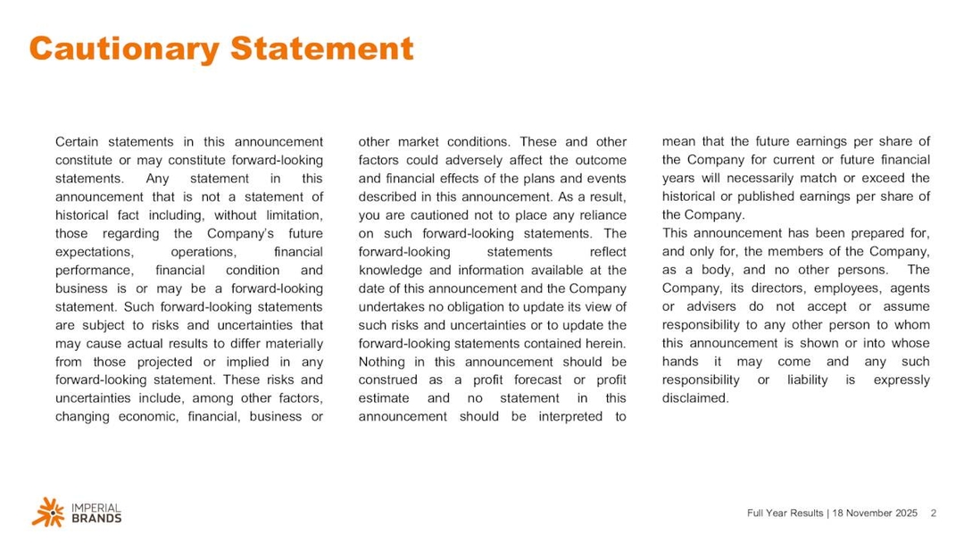 Imperial Brands PLC 2025 Q4 - Results - Earnings Call Presentation ...