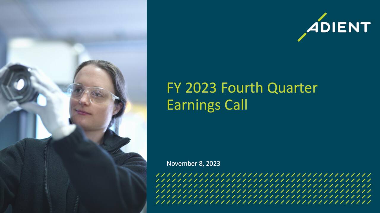 Adient plc 2023 Q4 - Results - Earnings Call Presentation (NYSE:ADNT) | Seeking Alpha