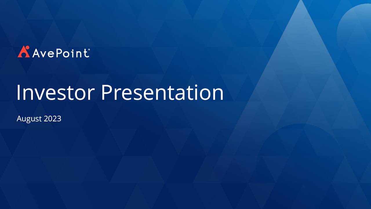 AvePoint, Inc. 2023 Q2 - Results - Earnings Call Presentation (NASDAQ ...