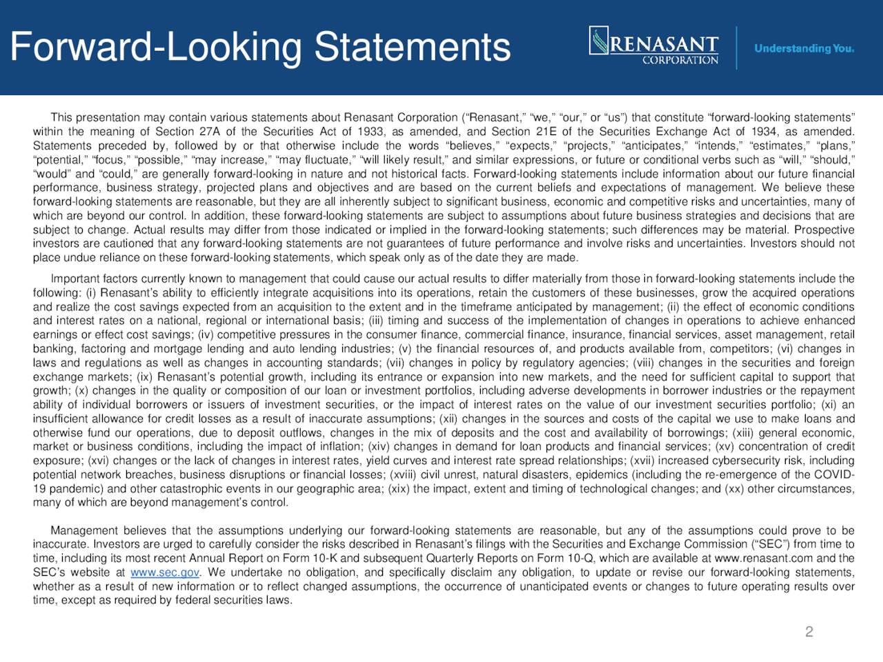Renasant Corporation 2023 Q2 - Results - Earnings Call Presentation ...