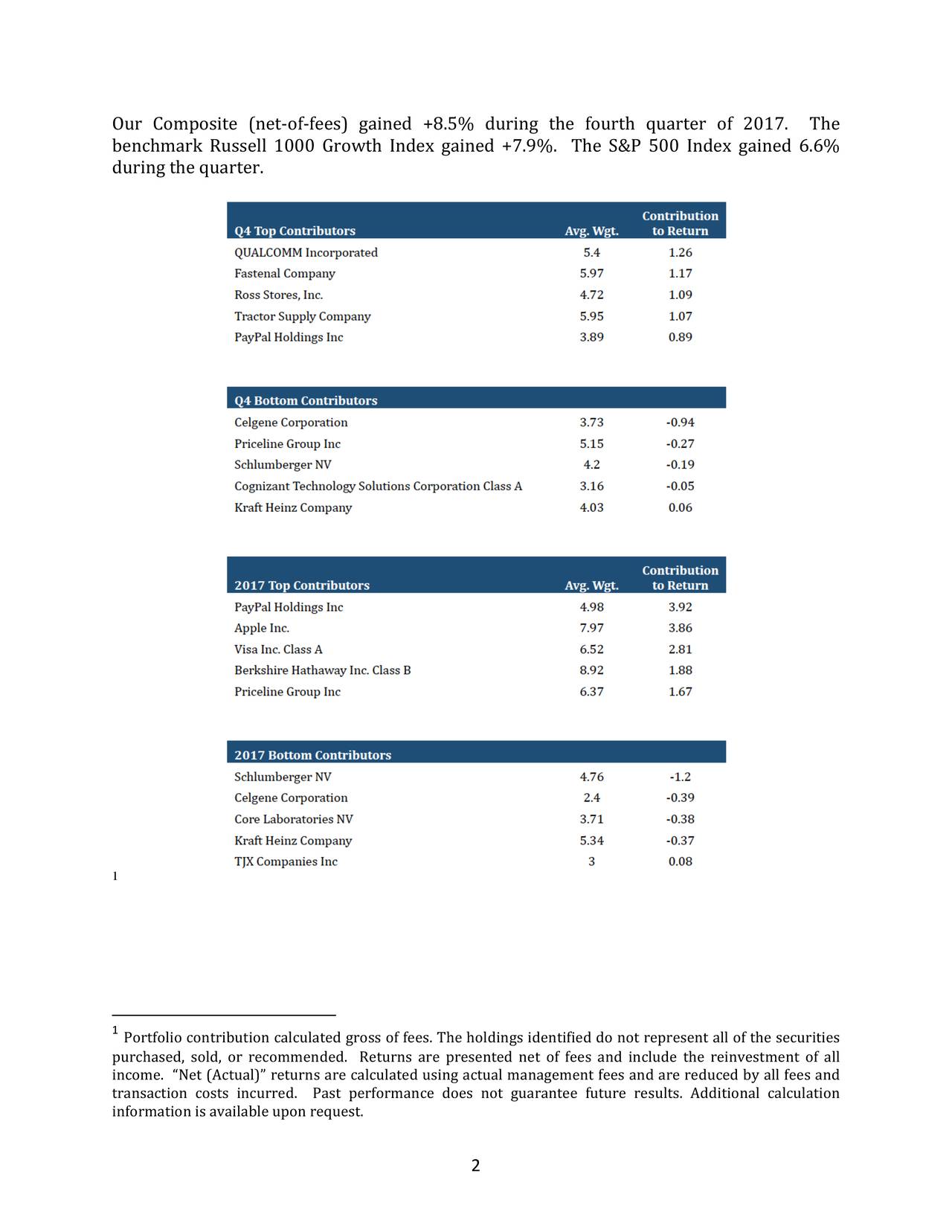 Wedgewood Partners Q4 2017 Client Letter - The Great Bull Market Of ...