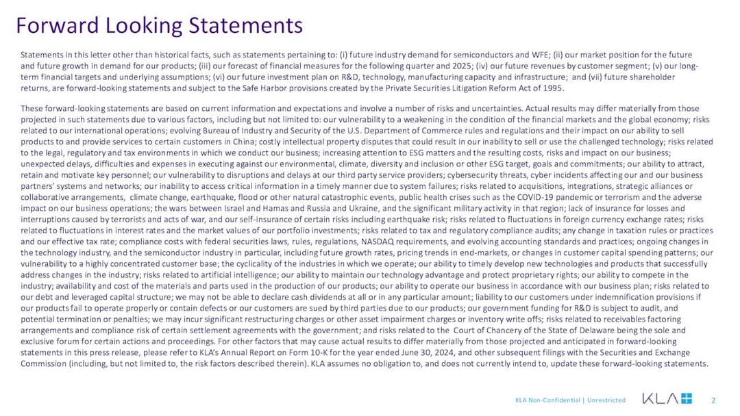 KLA Corporation 2025 Q2 - Results - Earnings Call Presentation (NASDAQ ...
