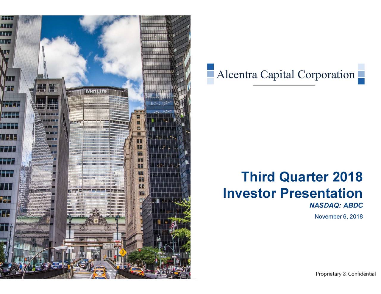 Alcentra Capital Corporation 2018 Q3 - Results - Earnings Call Slides ...