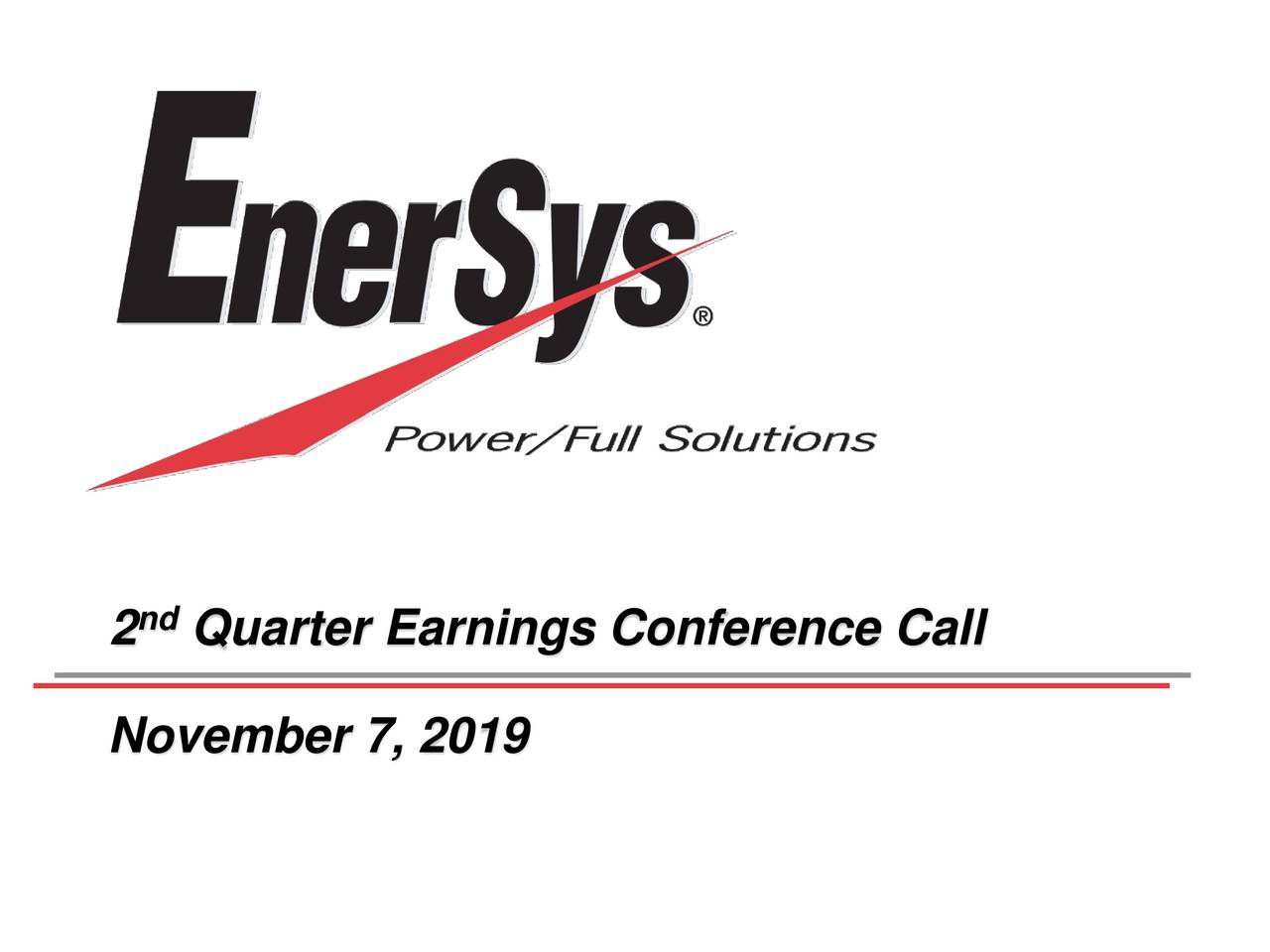 EnerSys 2020 Q2 - Results - Earnings Call Presentation (NYSE:ENS) | Seeking Alpha