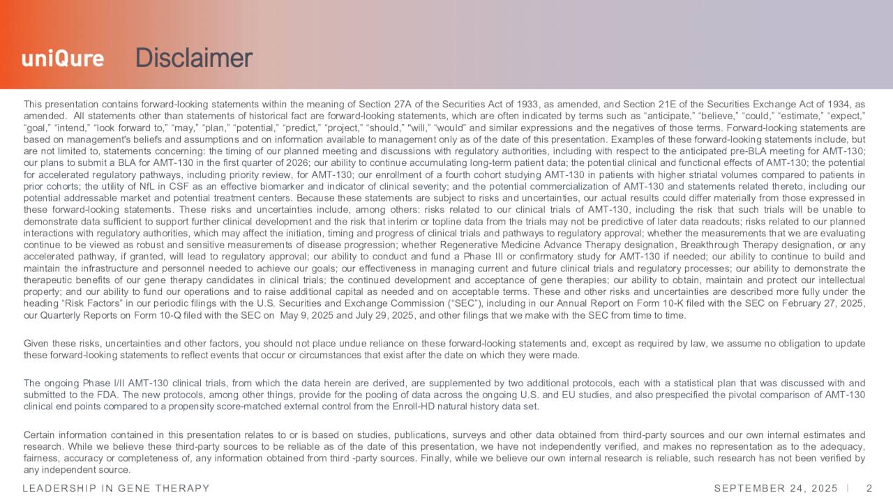 Pivotal Phase I/II AMT-130 Huntington's Disease Update Presentation ...