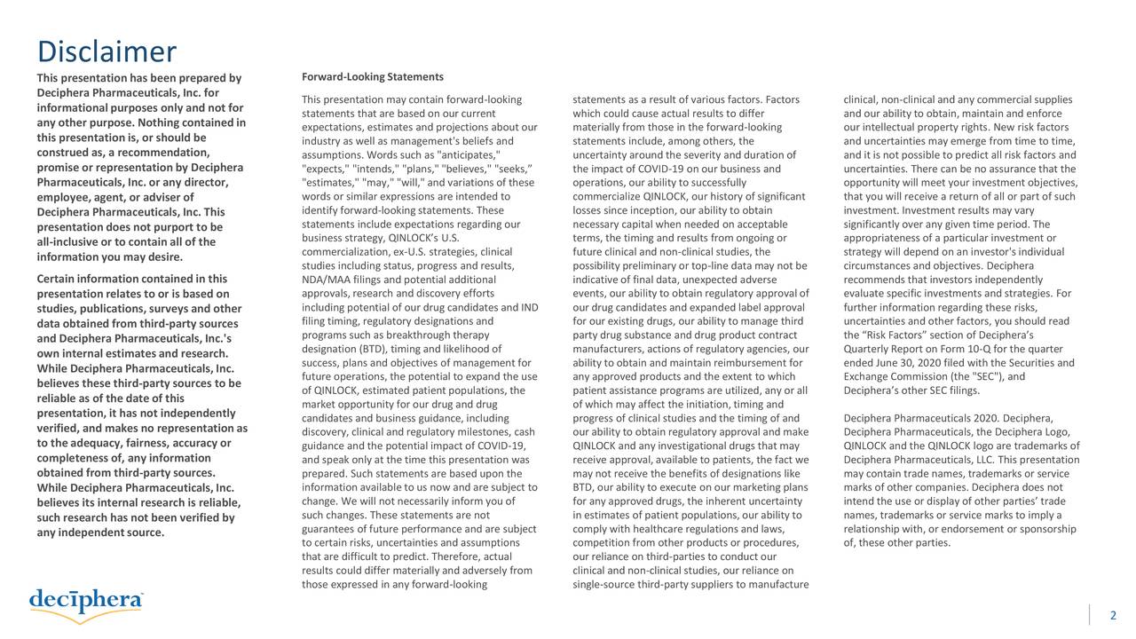 Deciphera Pharmaceuticals (DCPH) Corporate Presentation - Slideshow ...