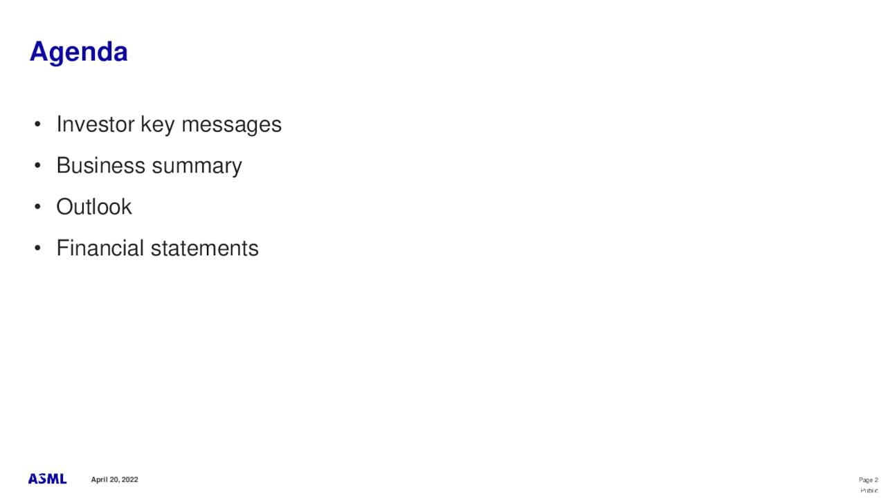 ASML Holding N.V. 2022 Q1 - Results - Earnings Call Presentation ...