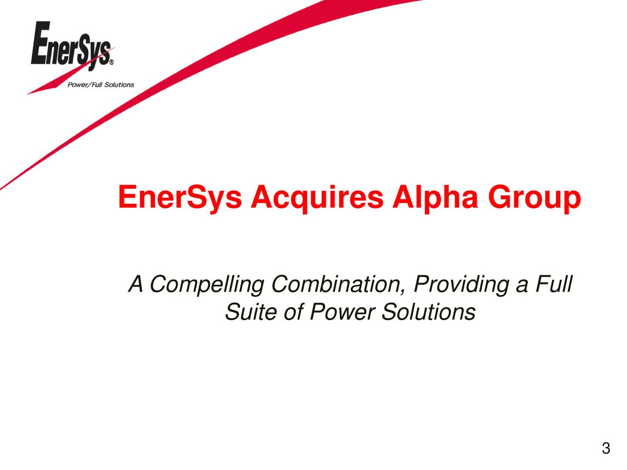 EnerSys (ENS) Investor Presentation - Slideshow (NYSE:ENS) | Seeking Alpha