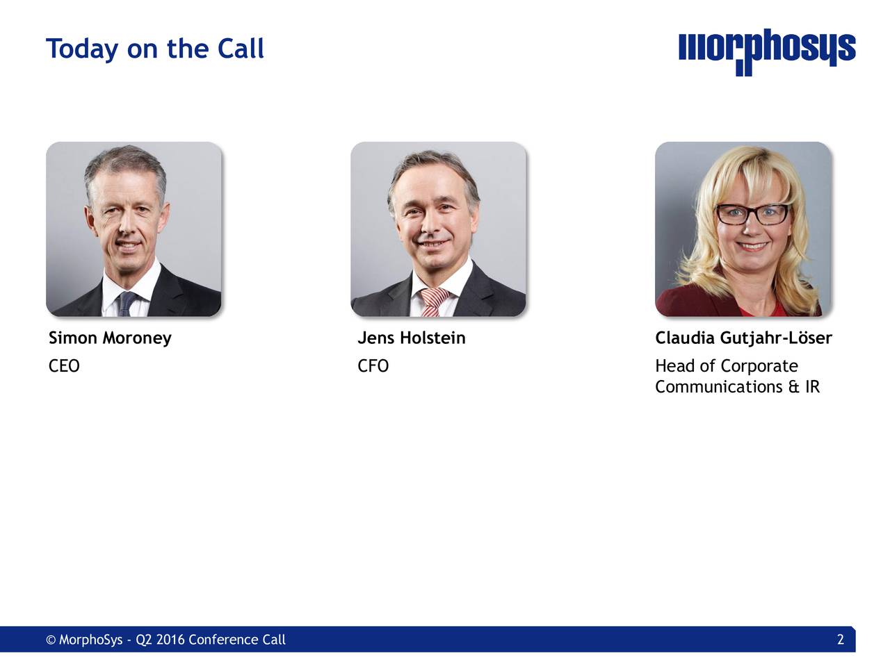 MorphoSys AG 2016 Q2 - Results - Earnings Call Slides (OTCMKTS:MPSYF ...