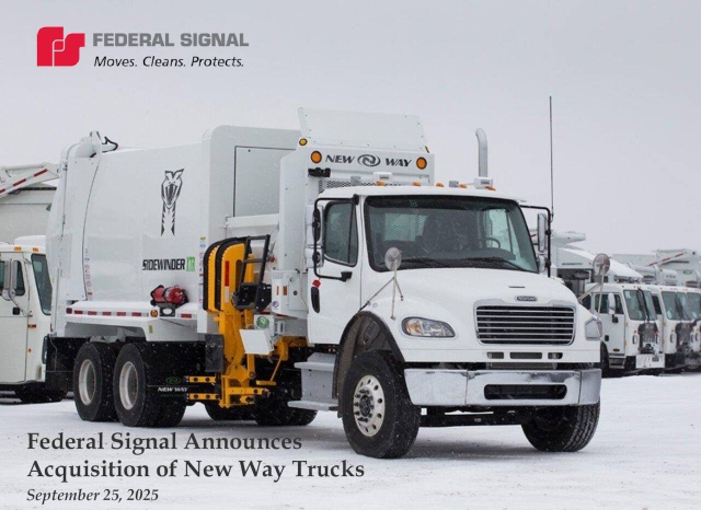 Federal Signal Corporation (FSS) New Way Trucks - M&A Call - Slideshow ...