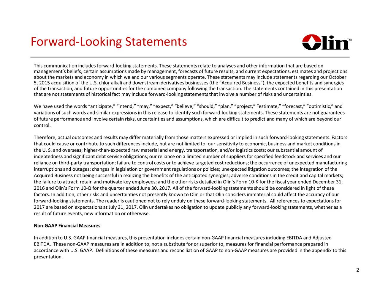 Olin Corporation (OLN) Presents At Jefferies 13th Annual Industrials ...