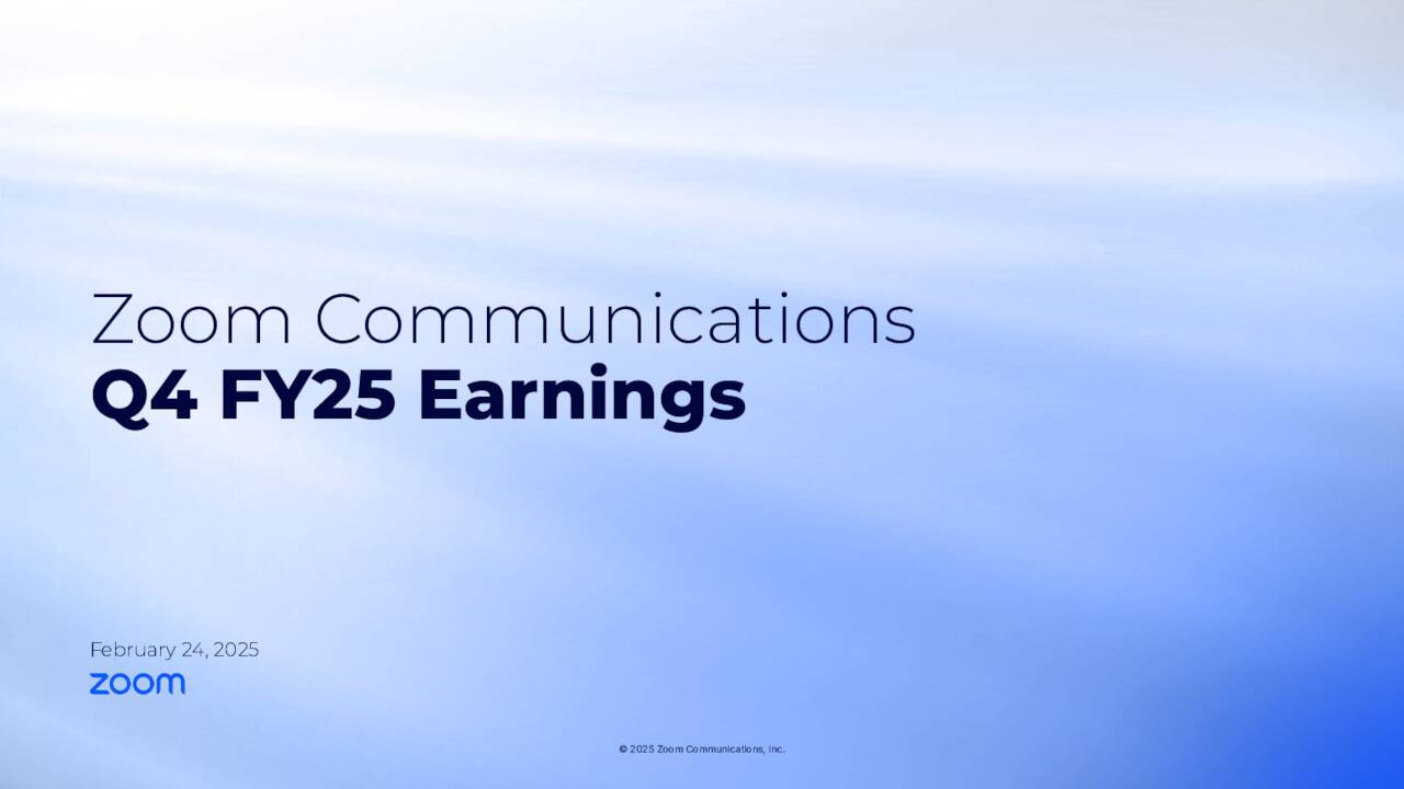 Zoom Communications Inc. 2025 Q4 - Results - Earnings Call Presentation ...
