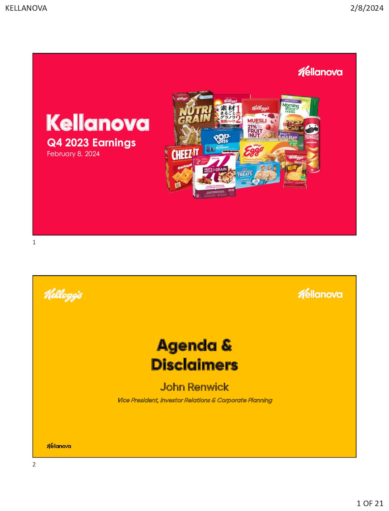 Kellanova 2023 Q4 - Results - Earnings Call Presentation (NYSE:K ...