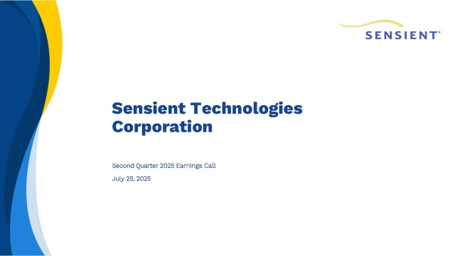 Sensient Technologies Corporation 2025 Q2 - Results - Earnings Call ...
