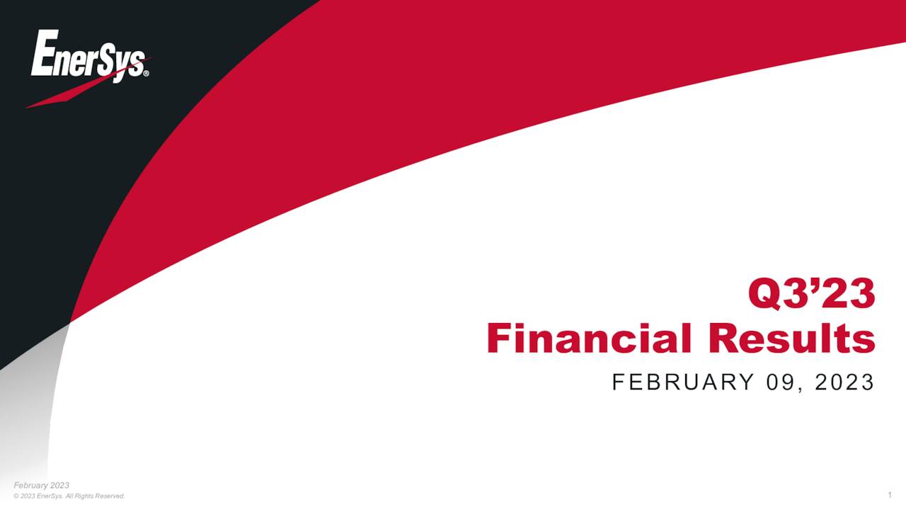 EnerSys 2023 Q3 - Results - Earnings Call Presentation (NYSE:ENS) | Seeking Alpha