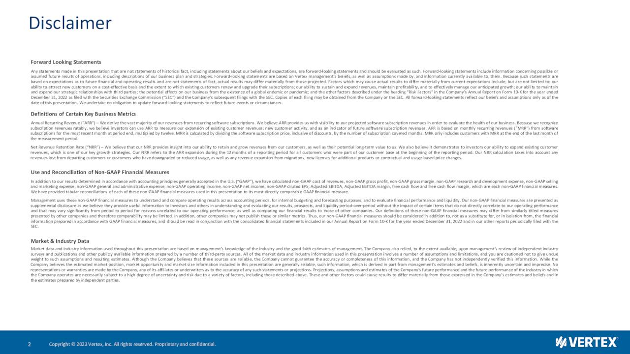 Vertex, Inc. 2023 Q3 - Results - Earnings Call Presentation (NASDAQ ...