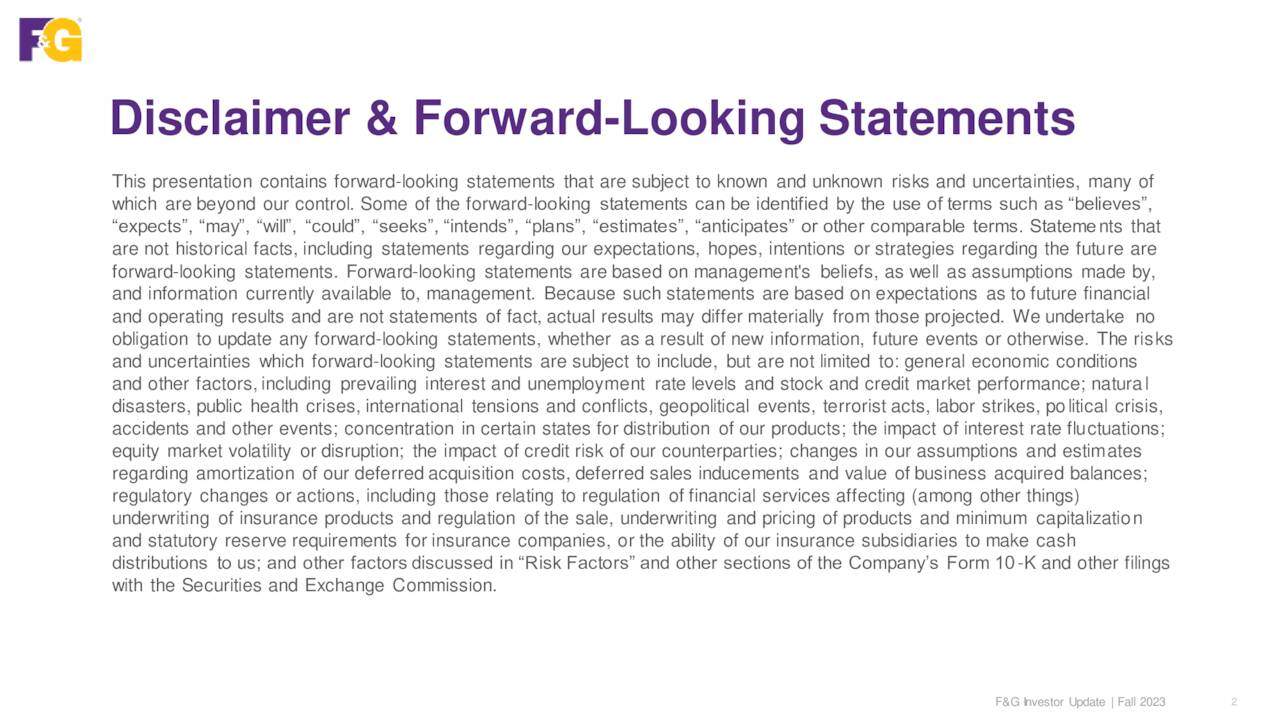 F&G Annuities & Life, Inc. 2023 Q3 - Results - Earnings Call Presentation (NYSE:FG) | Seeking Alpha
