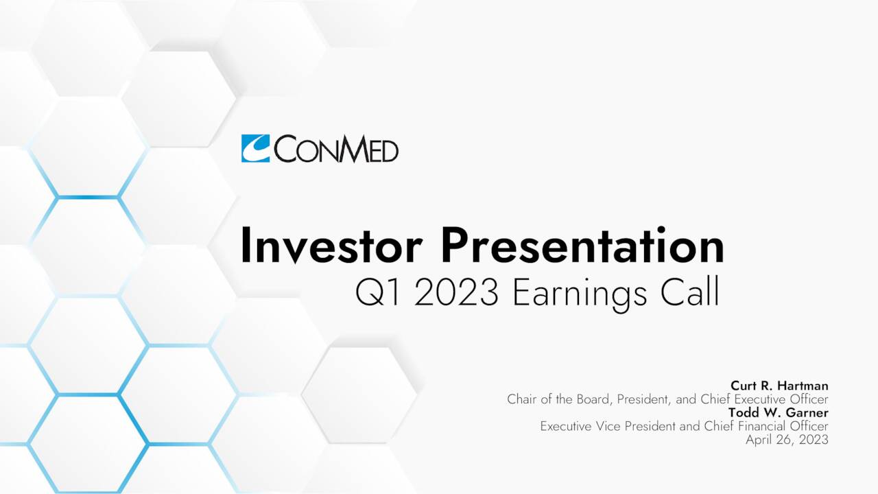 CONMED Corporation 2023 Q1 - Results - Earnings Call Presentation (NYSE:CNMD) | Seeking Alpha