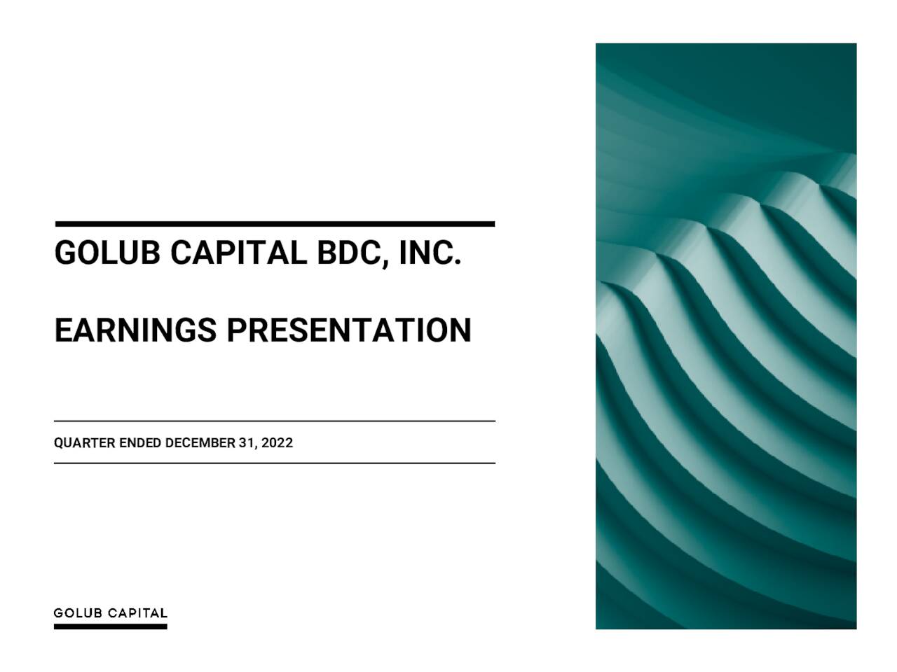 Golub Capital BDC 2023 Q1 - Results - Earnings Call Presentation (NASDAQ:GBDC) | Seeking Alpha