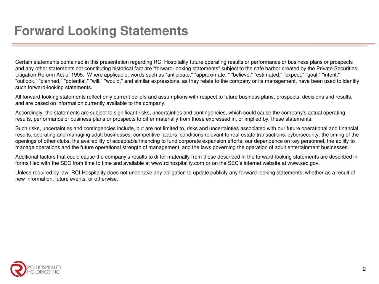 RCI Hospitality (RICK) Investor Presentation - Slideshow (NASDAQ:RICK ...