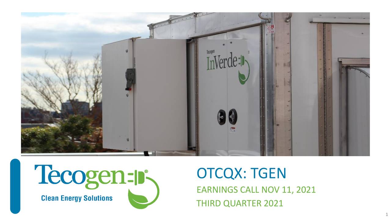 Tecogen Inc. 2021 Q3 - Results - Earnings Call Presentation (NYSE:TGEN ...