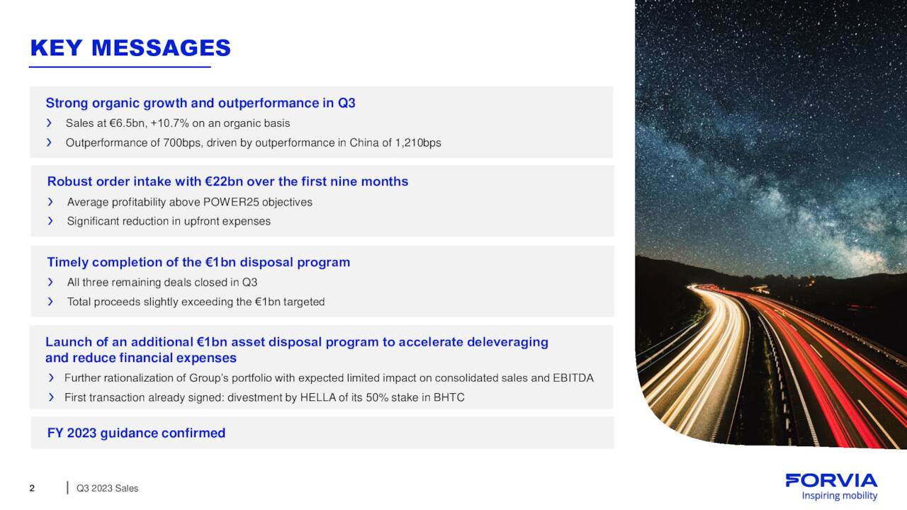 Forvia SE 2023 Q3 - Results - Earnings Call Presentation (OTCMKTS:FURCF) | Seeking Alpha