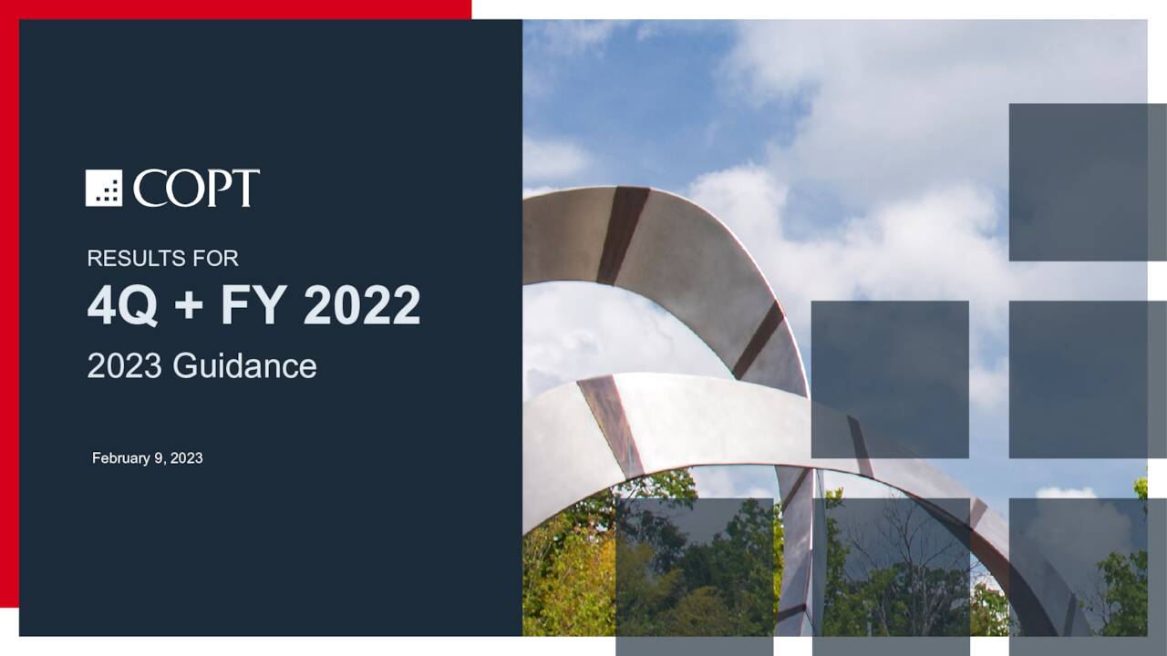 Corporate Office Properties Trust 2022 Q4 - Results - Earnings Call ...
