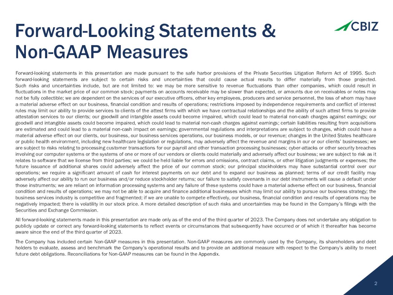 CBIZ, Inc. 2023 Q3 - Results - Earnings Call Presentation (NYSE:CBZ ...