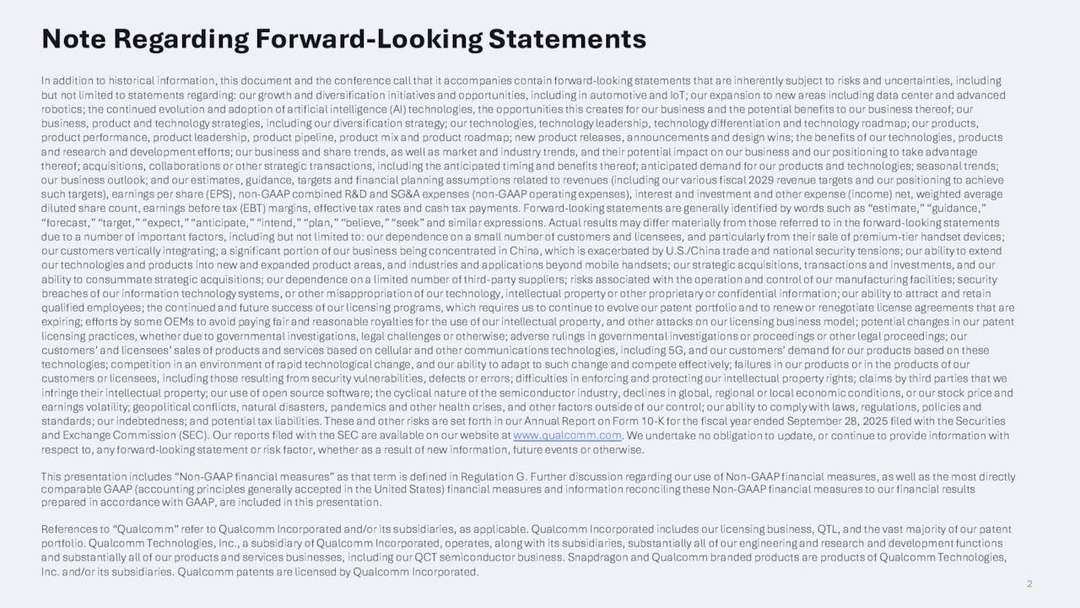 QUALCOMM Incorporated 2025 Q4 - Results - Earnings Call Presentation (NASDAQ:QCOM) 2025-11-05 ...